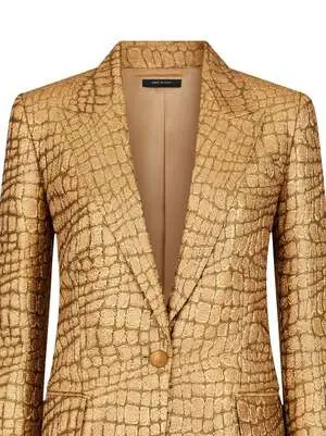 TOM FORD Wallis Croc-jacquard Blazer - Gold