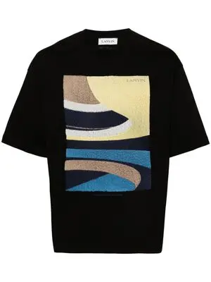 LANVIN Daunou-embroidery Cotton T-shirt