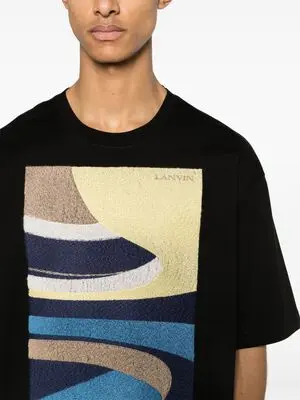 LANVIN Daunou-embroidery Cotton T-shirt