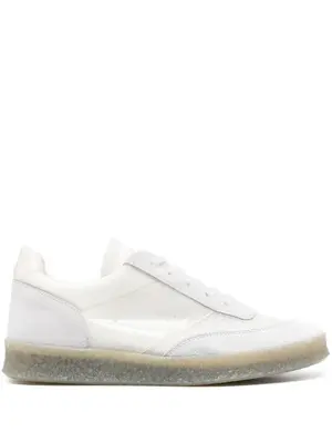 White Round Toe Sneakers