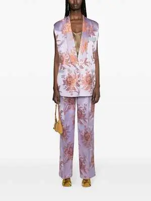 Etro Floral-jacquard Satin Trousers