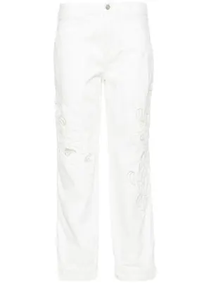 Ermanno Scervino Macramé-lace Embellished Trousers