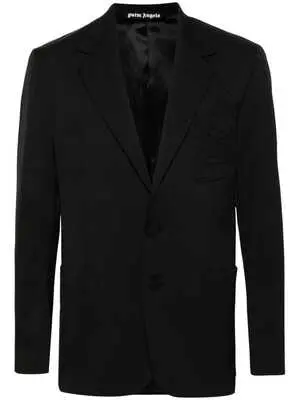 Palm Angels Single-breasted Twill Blazer - Black