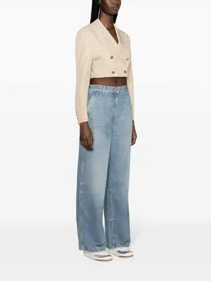 Palm Angels Double-breasted Cropped Blazer