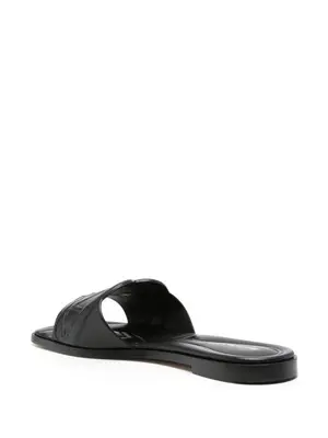 Alexander McQueen Logo-embossed Leather Sandals - Black