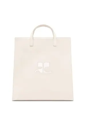 COURREGES Heritage Leather Tote Bag - Neutrals