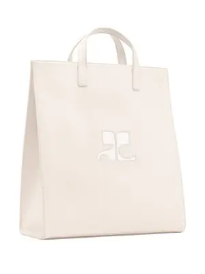 COURREGES Heritage Leather Tote Bag - Neutrals