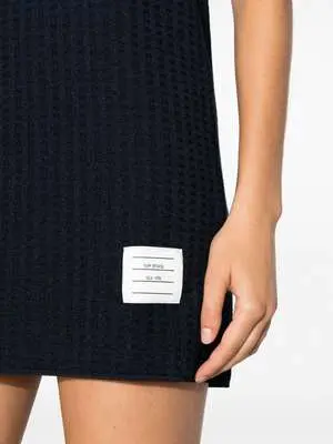 Thom Browne Checked Jacquard Polo Mini Dress