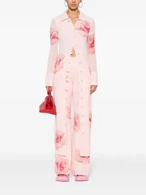 Kenzo Rose-print Flared Trousers