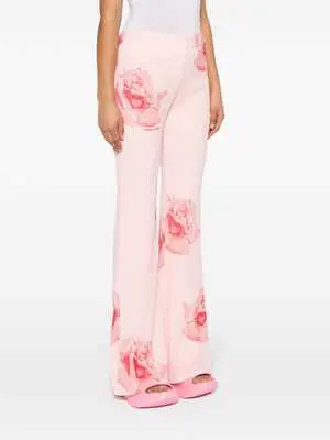 Kenzo Rose-print Flared Trousers
