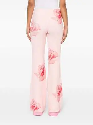 Kenzo Rose-print Flared Trousers
