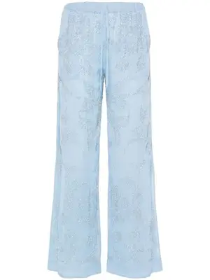 P.a.r.o.s.h Rilda Beaded Wide-leg Trousers