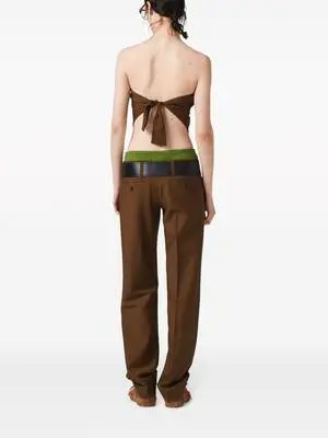 Miu Miu Logo-embroidered Wool Trousers