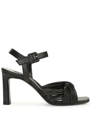 SERGIO ROSSI Akida Twist-detailed Leather Sandals - Black
