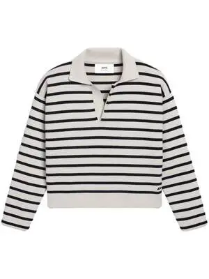 Ami Striped Polo Jumper