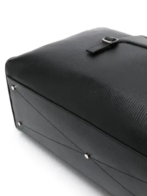 Santoni Leather Luggage Bag - Black