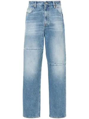 MAISON MARGIELA Panelled Tapered-leg Jeans - Blue