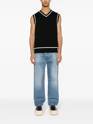 MAISON MARGIELA Panelled Tapered-leg Jeans - Blue