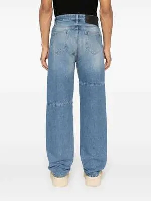 MAISON MARGIELA Panelled Tapered-leg Jeans - Blue