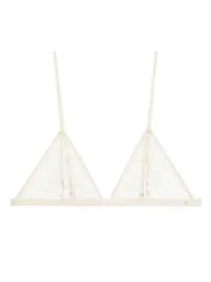 ANINE BING Eileen Lace Triangle Bra - White