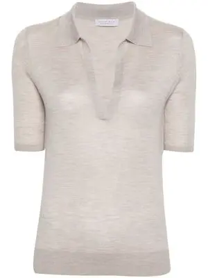 Gabriela Hearst Fine-knit Polo Shirt - Neutrals