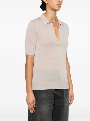 Gabriela Hearst Fine-knit Polo Shirt - Neutrals