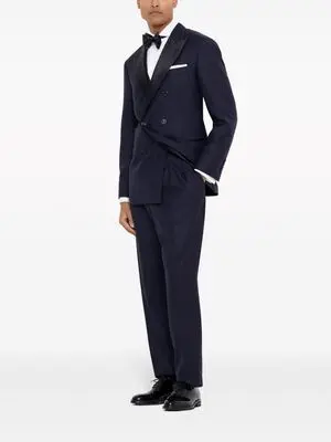 Brunello Cucinelli Double-breasted Wool Suit - Blue