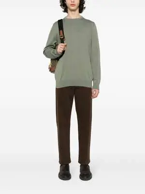 Barbour Logo-embroidered Cotton Crew Neck Sweater - Green