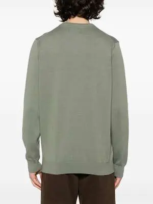 Barbour Logo-embroidered Cotton Crew Neck Sweater - Green