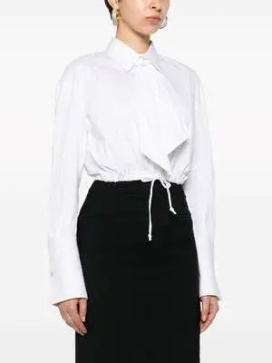 GENNY Logo-plaque Cropped Shirt