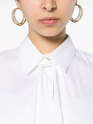 GENNY Logo-plaque Cropped Shirt