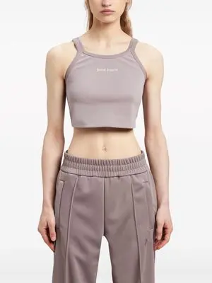 Palm Angels Logo-print Cropped Tank Top - Purple