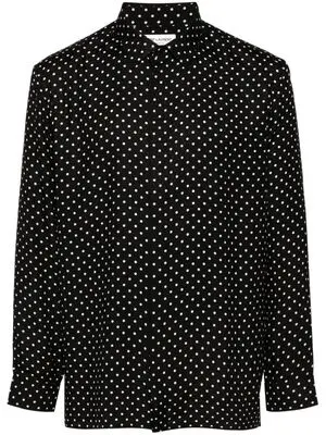 Saint Laurent Polka-dot Silk Shirt - Black