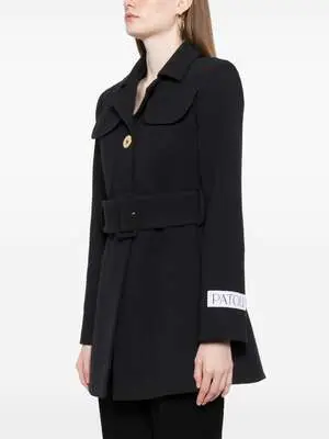 Patou Belted Virgin Wool Coat