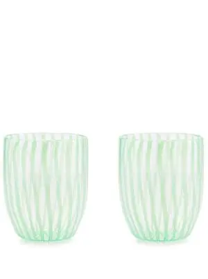 AQUAZZURA CASA Capri Stripe Tumblers - Green