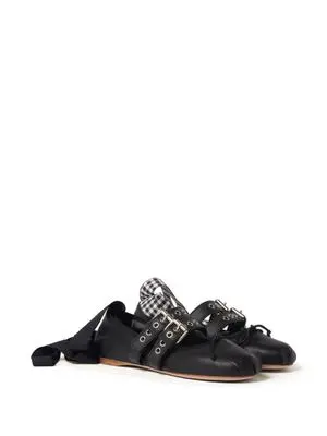 Miu Miu Buckled Ballerina Shoes - Black