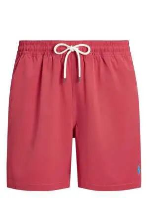 Polo Ralph Lauren Recycled Polyester Swim Shorts With Signature Pony Motif - Red