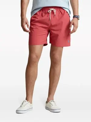 Polo Ralph Lauren Recycled Polyester Swim Shorts With Signature Pony Motif - Red