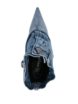 Dolce & Gabbana 105mm Denim Ankle Boots