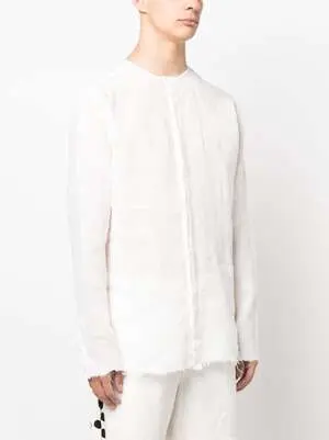 COSTUMEIN Frayed-detail Linen Shirt - White