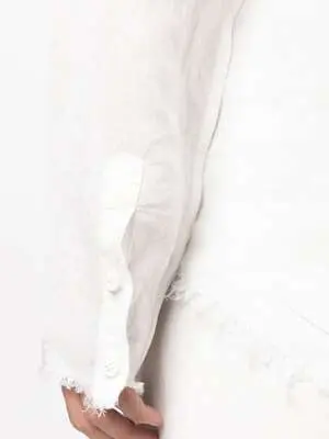 COSTUMEIN Frayed-detail Linen Shirt - White