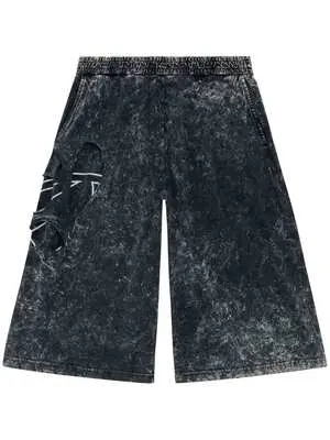 DIESEL Cropped Marbled Cotton Joggers