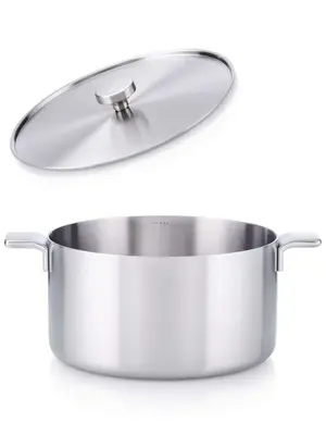 ALESSI Two-handle Stainless Steel Casserole - Silver