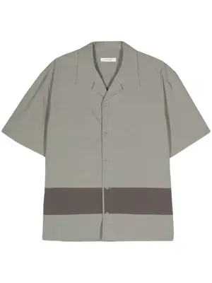 CRAIG GREEN Stripe-detail Poplin Cotton Shirt - Grey