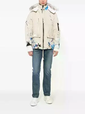 GREG LAUREN Splatter-paint Down Jacket - Neutrals