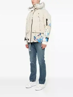 GREG LAUREN Splatter-paint Down Jacket - Neutrals