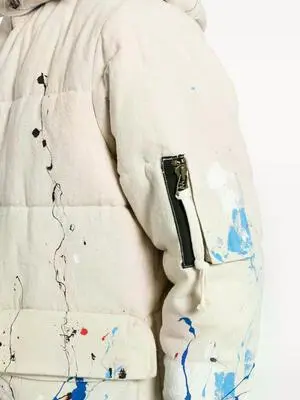 GREG LAUREN Splatter-paint Down Jacket - Neutrals