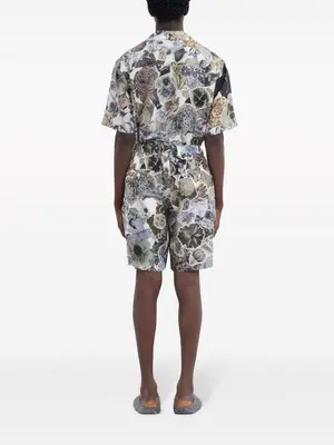 Marni Floral-print Silk Shorts - Neutrals