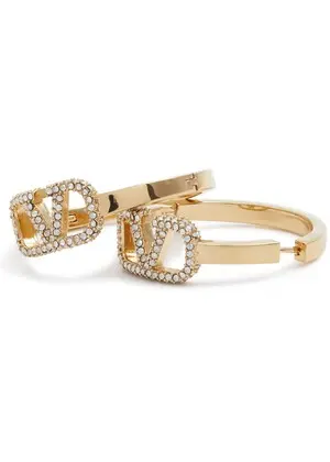 Valentino Garavani Vlogo Crystal-embellished Hoop Earrings