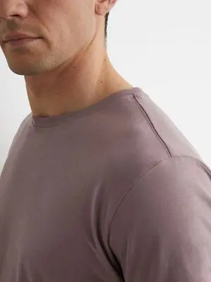 REISS Bless Cotton Crew-neck Tailored-fit T-shirt - Mauve